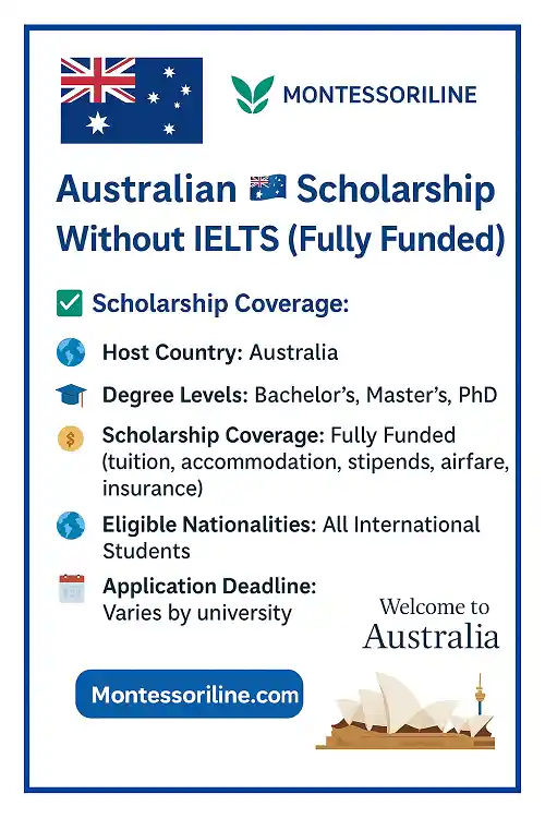 Australian Scholarships Without IELTS 2026 (Fully Funded)